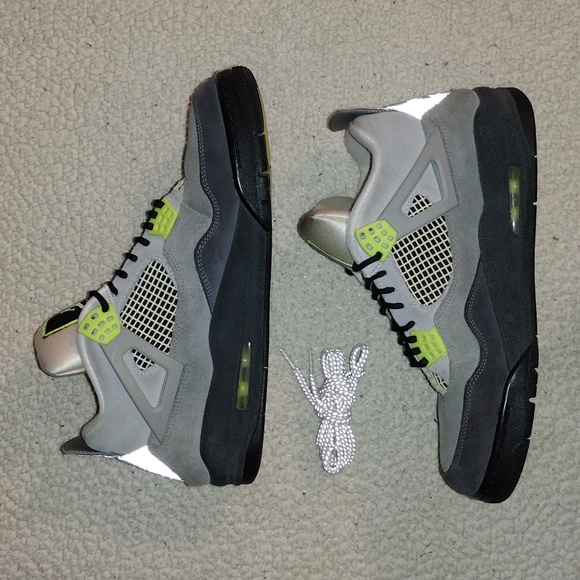 Jordan | Shoes | Air Jordan 4 Retro Se 95 Neon Sneakers Light Dark Gray ...
